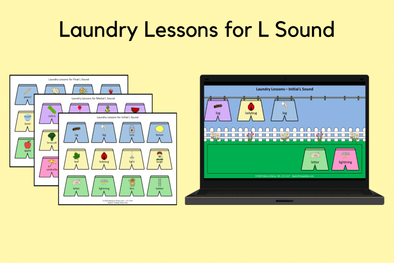 Laundry Lessons Activity for L Sound | Speech Therapy Ideas
