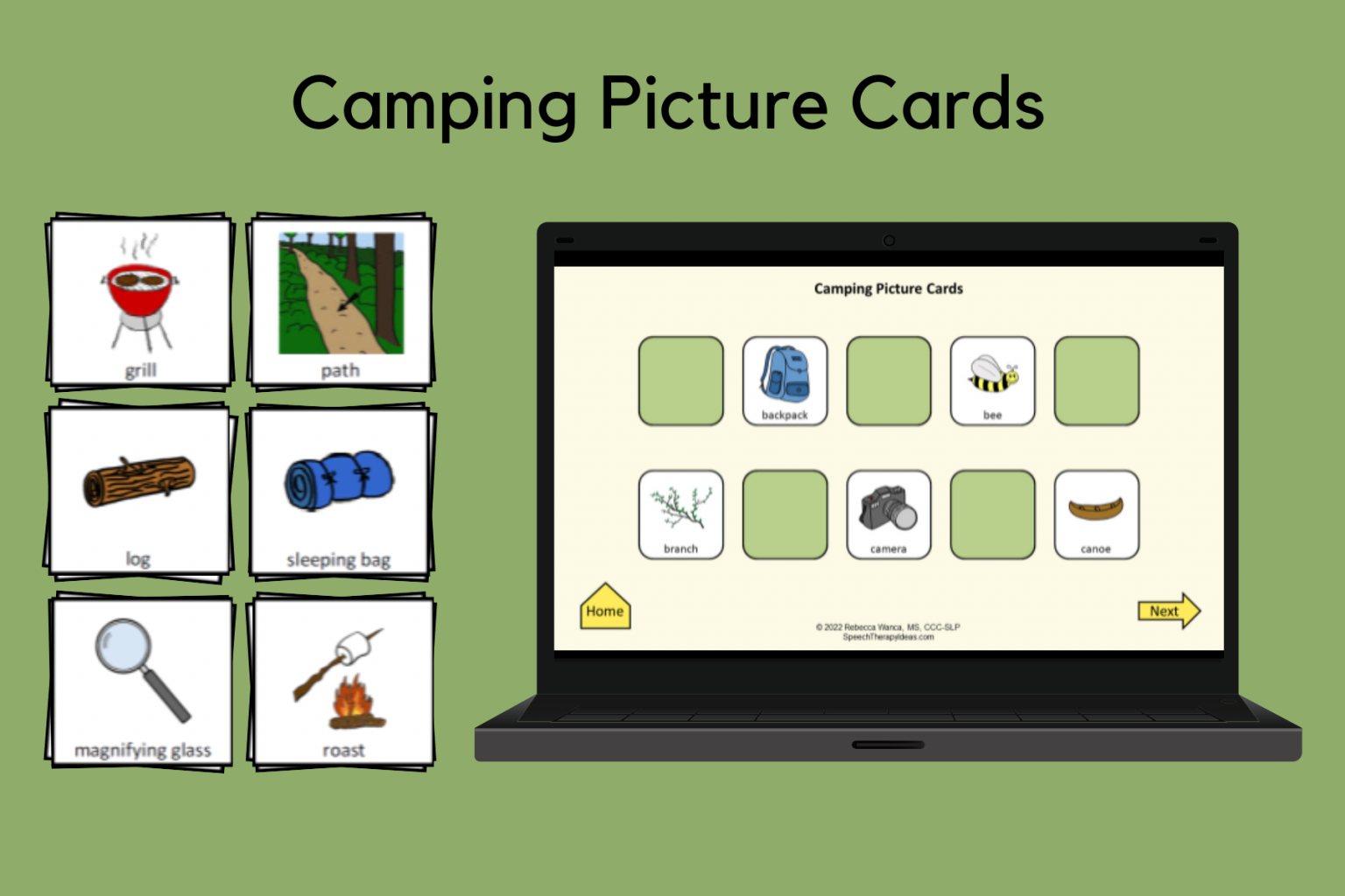 Camping Picture Cards | Speech Therapy Ideas