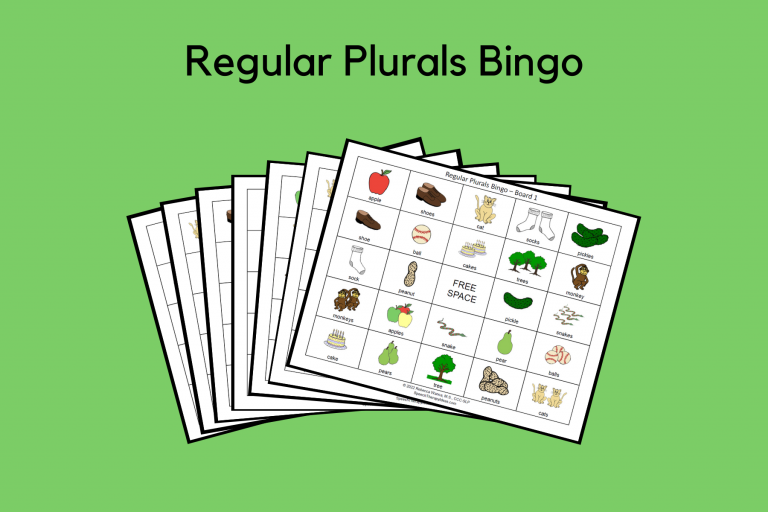 Regular Plurals Bingo | Speech Therapy Ideas