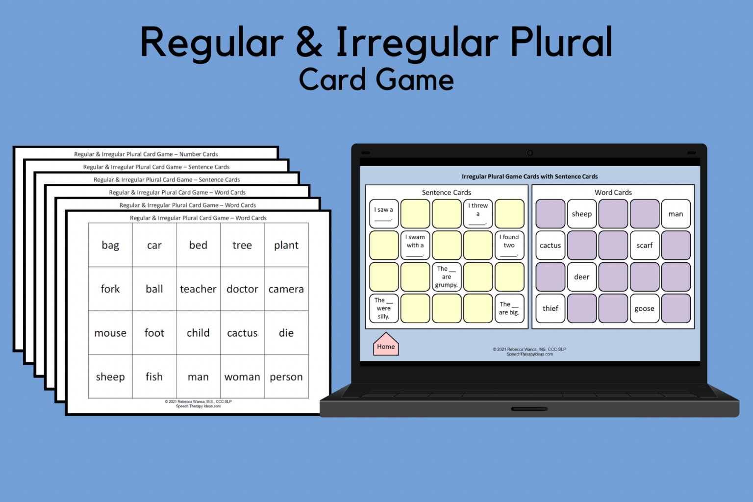 Regular and Irregular Plural Card Game | Speech Therapy Ideas