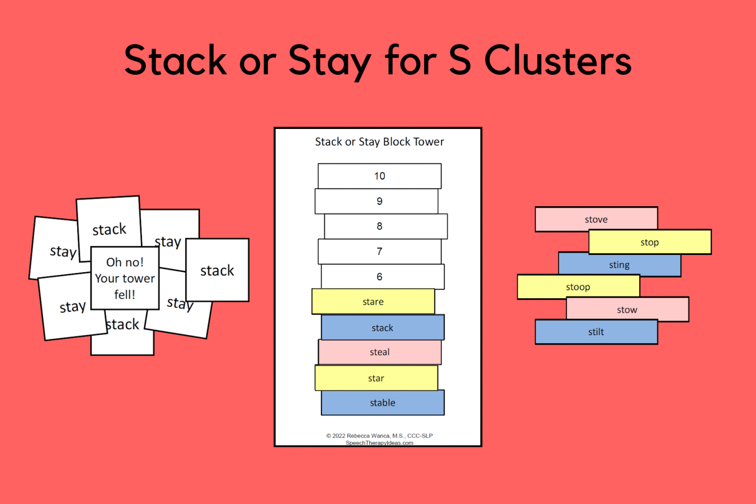 Stack or Stay Game | Speech Therapy Ideas