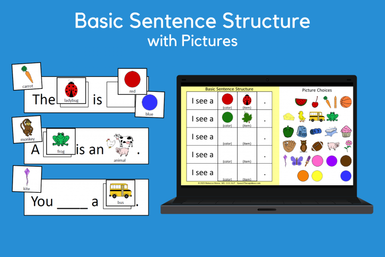 Basic Sentence Structure with Pictures | Speech Therapy Ideas