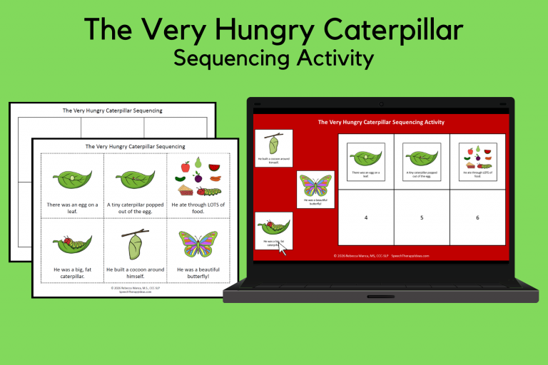 The Very Hungry Caterpillar Sequencing Activity | Speech Therapy Ideas