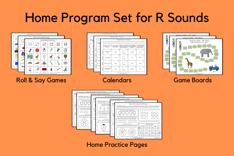 Home Program Set for R Sounds | Speech Therapy Ideas