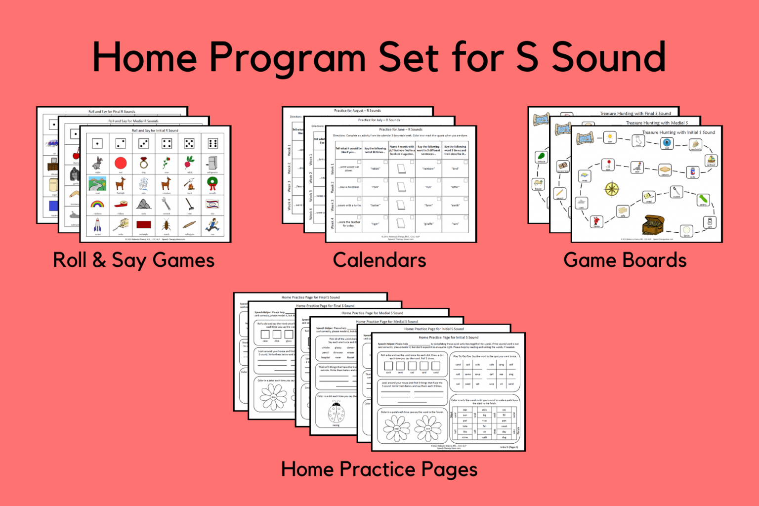 Home Program Set for S Sound | Speech Therapy Ideas