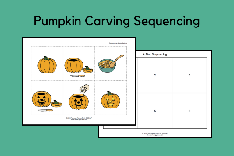Pumpkin Carving Sequencing | Speech Therapy Ideas