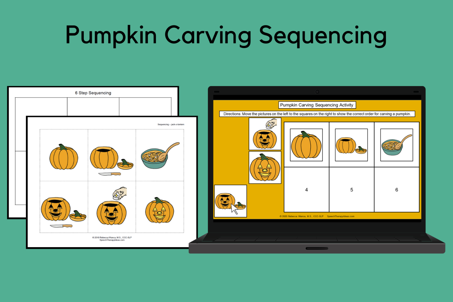 Pumpkin Carving Sequencing Activity | Speech Therapy Ideas