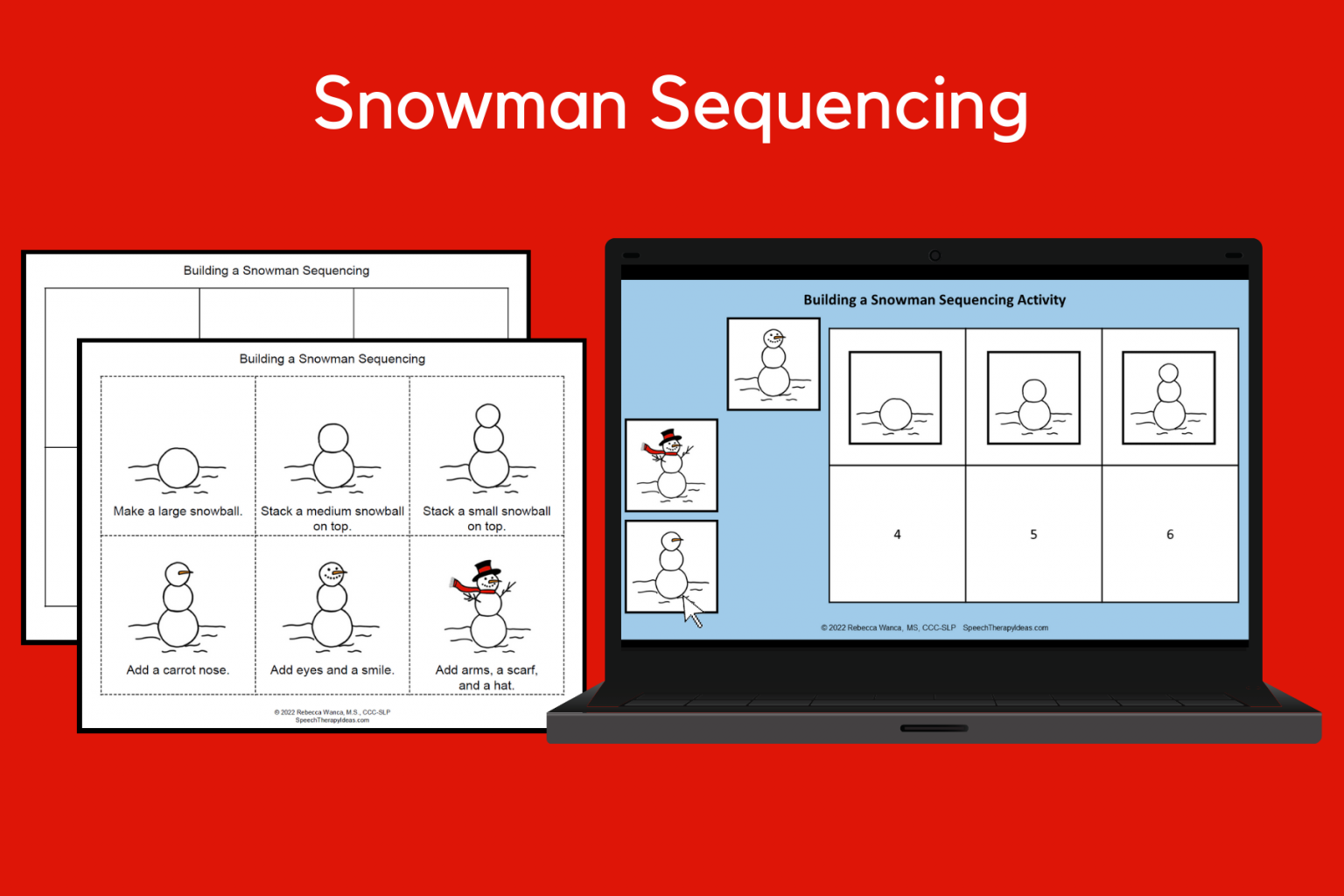 Building a Snowman Sequencing Activity | Speech Therapy Ideas