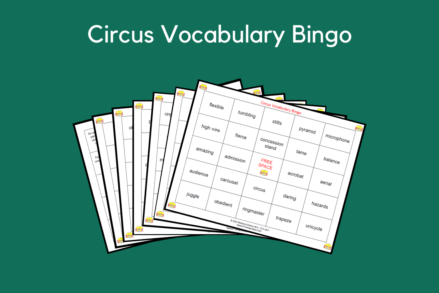 Circus Vocabulary Bingo | Speech Therapy Ideas