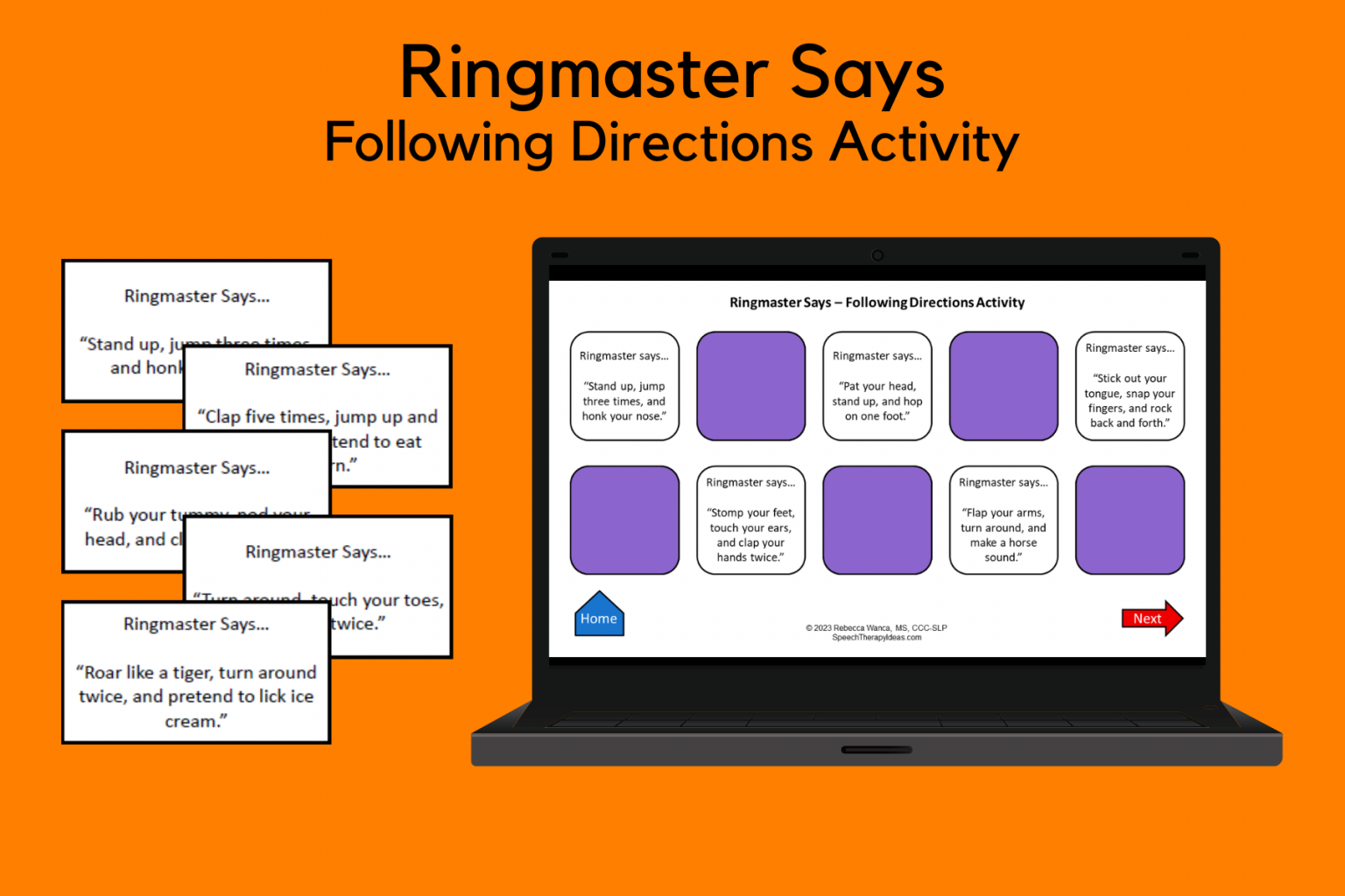 Ringmaster Says – Following Directions Activity | Speech Therapy Ideas
