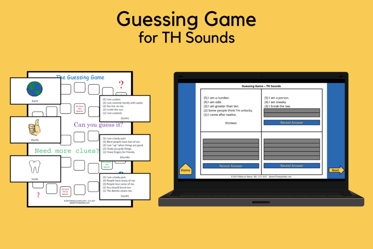 Guessing Game – TH Sounds | Speech Therapy Ideas