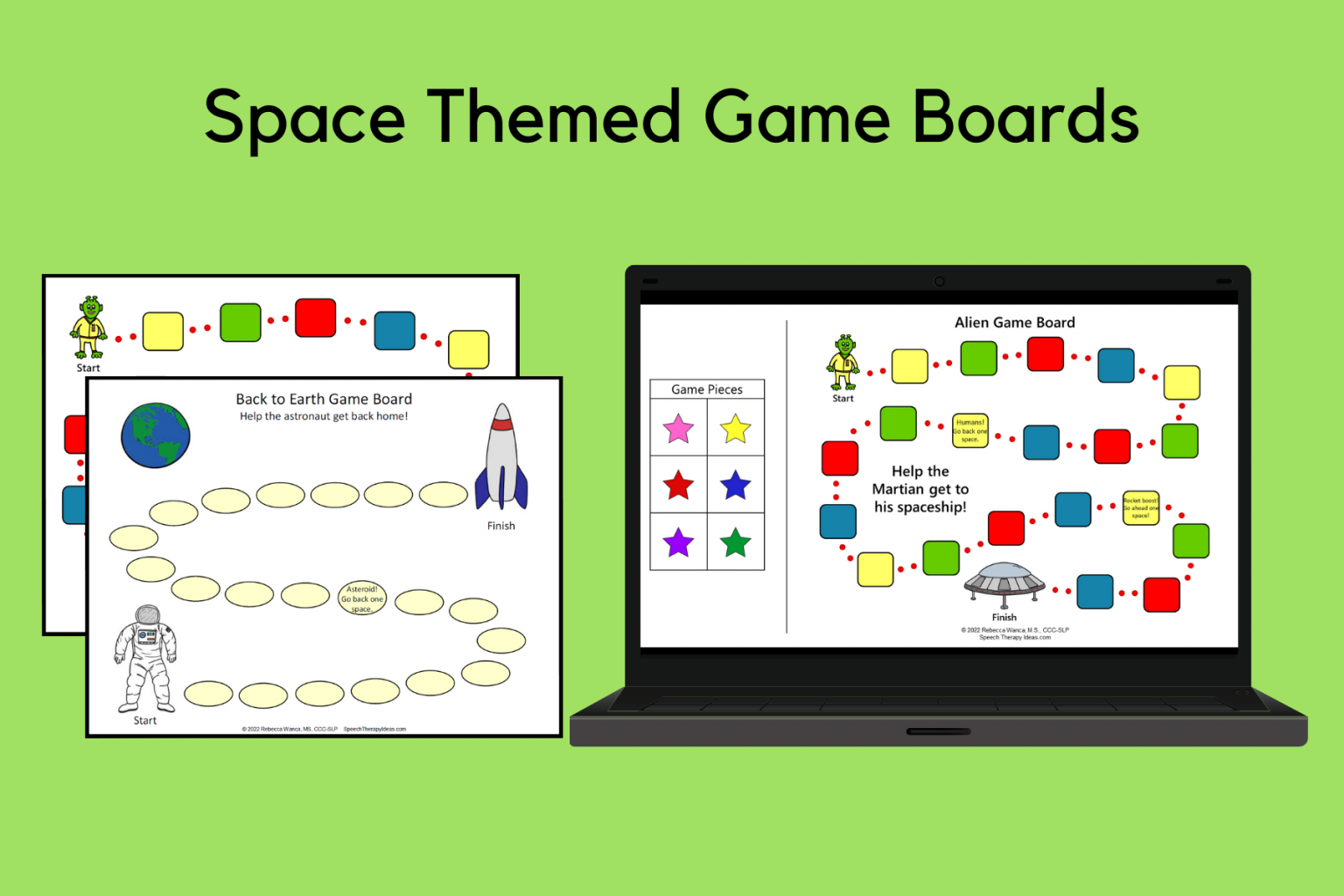 Space Themed Game Boards | Speech Therapy Ideas