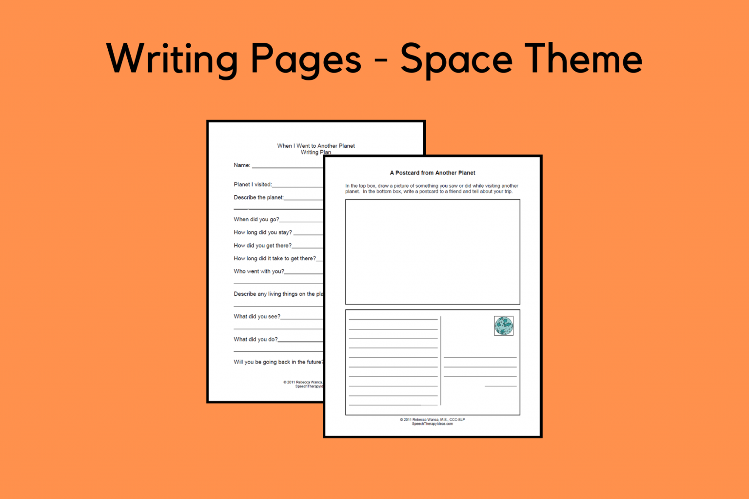 When I Went to Another Planet Writing Pages | Speech Therapy Ideas