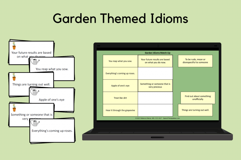 Garden Themed Idioms | Speech Therapy Ideas