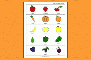 sorting fruits by color | Speech Therapy Ideas