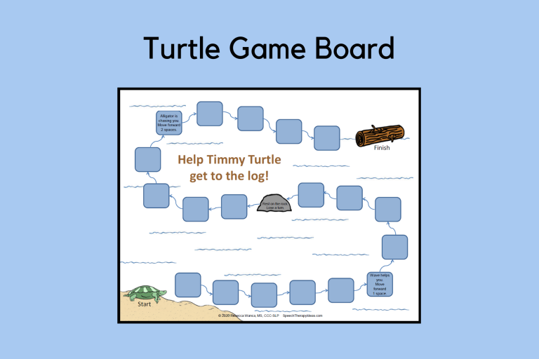 Turtle Game Board | Speech Therapy Ideas