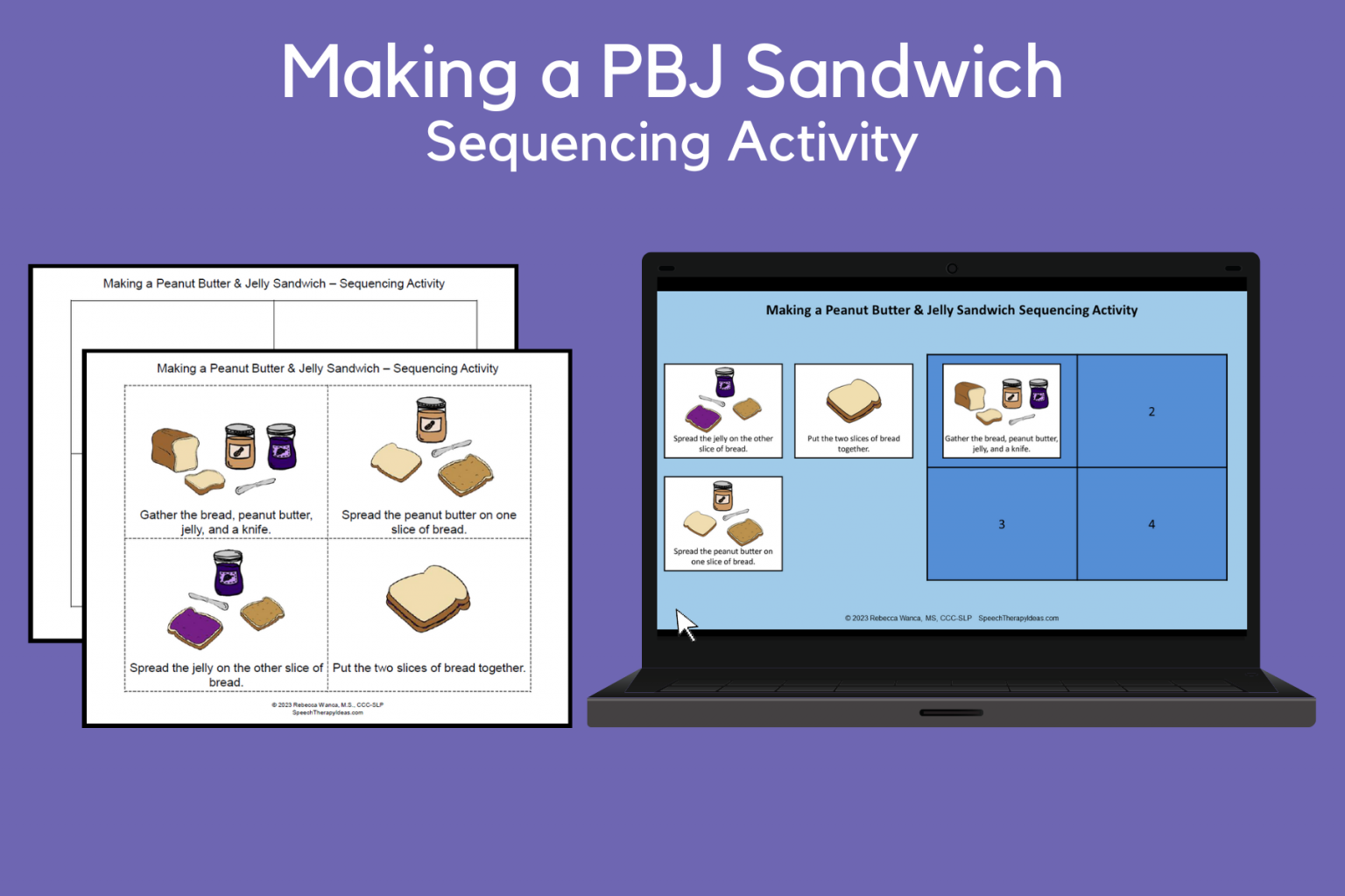 Making a Peanut Butter and Jelly Sandwich Sequencing Activity | Speech ...