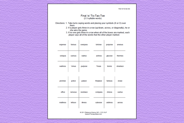 Tic-Tac-Toe Games for CH Sound | Speech Therapy Ideas