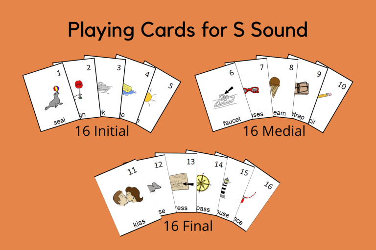 Playing Cards for S Sound | Speech Therapy Ideas