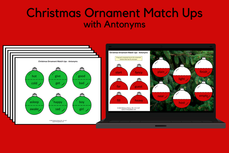 Christmas Ornament Match Ups | Speech Therapy Ideas