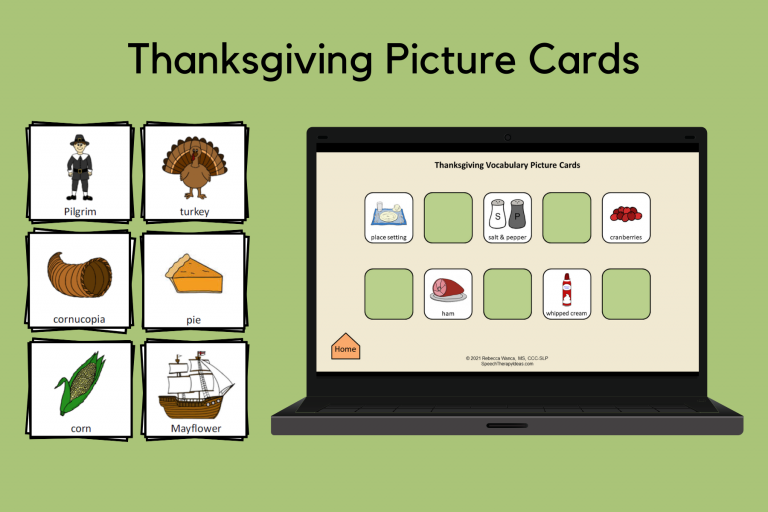 Thanksgiving Picture Cards | Speech Therapy Ideas