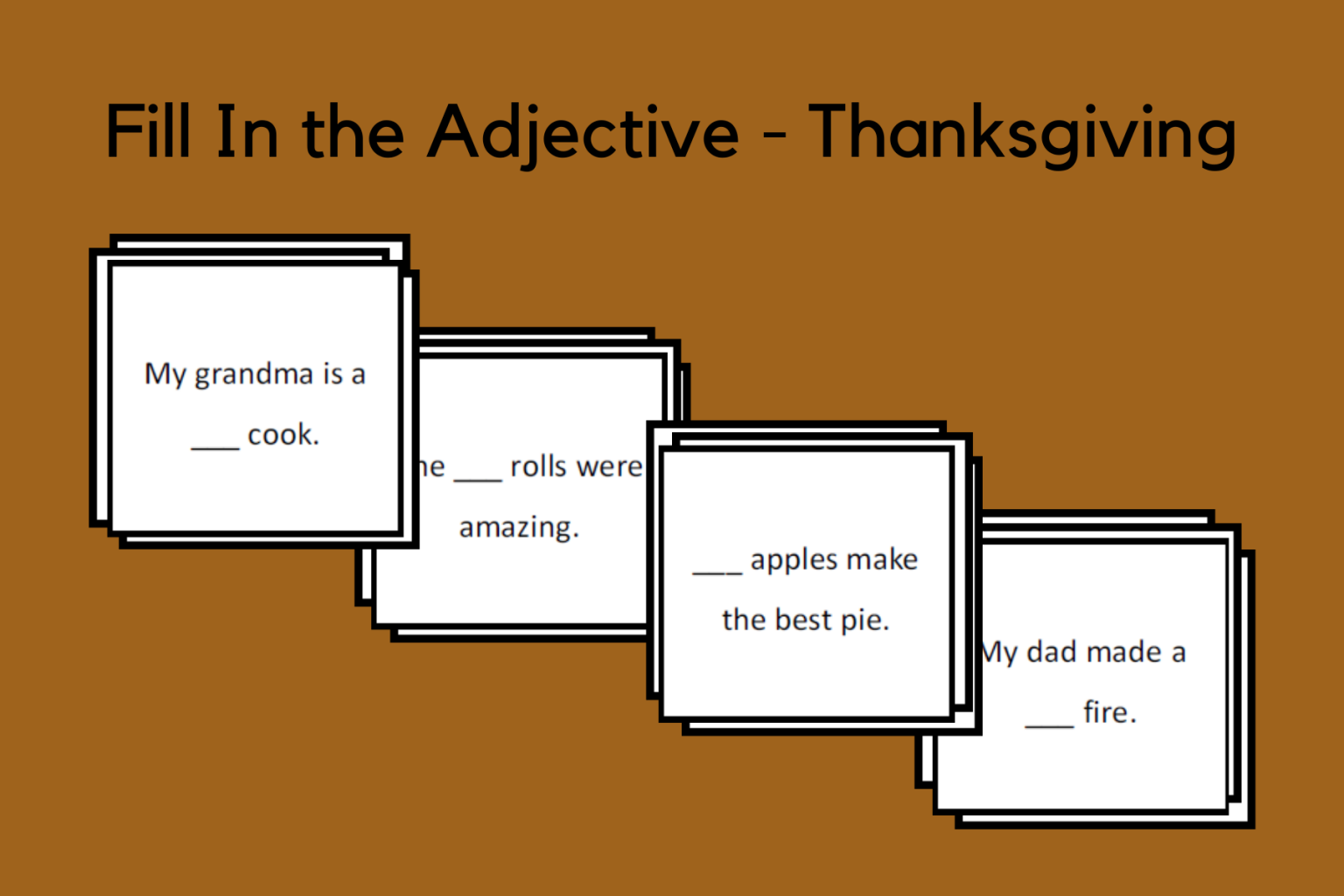 Fill In the Verb – Thanksgiving | Speech Therapy Ideas