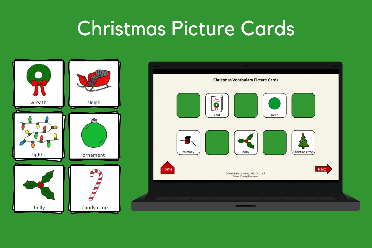 Christmas Picture Cards | Speech Therapy Ideas