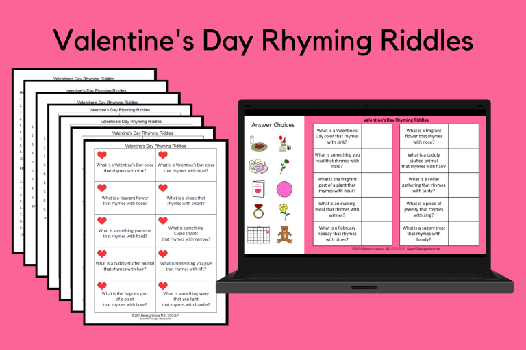 Valentine’s Day Rhyming Riddles | Speech Therapy Ideas