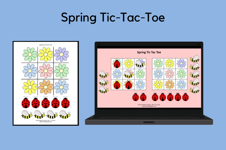 Spring Tic-Tac-Toe Reinforcement for Therapy | Speech Therapy Ideas