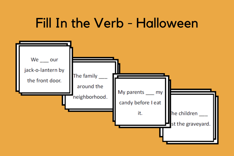 Fill In the Verb Sentences – Halloween | Speech Therapy Ideas