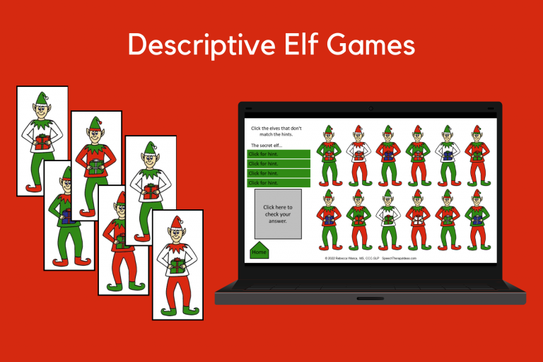 Descriptive Elf Games | Speech Therapy Ideas