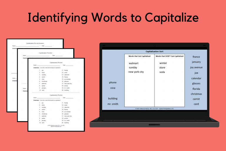 Identifying Words to Capitalize | Speech Therapy Ideas