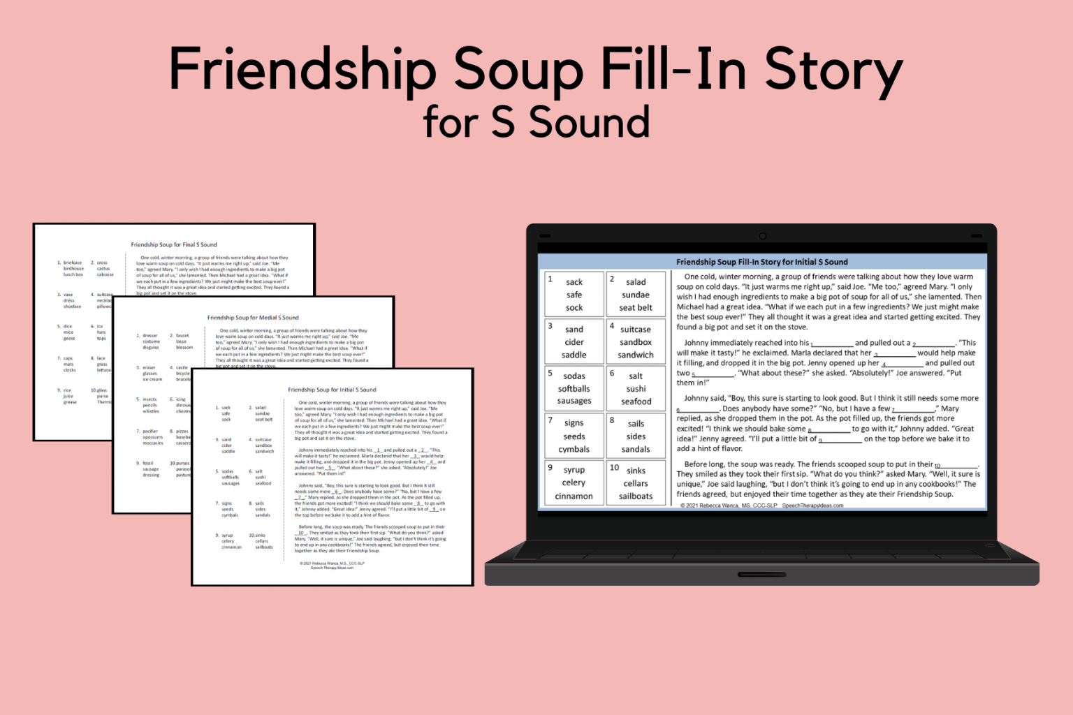 Friendship Soup Fill-In Story for S Sound | Speech Therapy Ideas