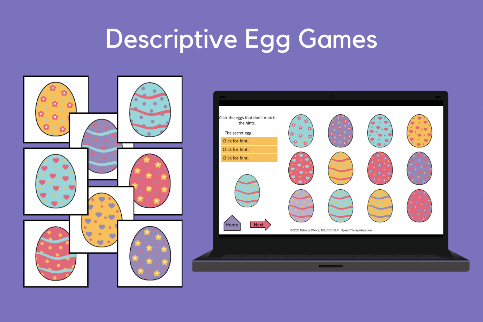 Descriptive Egg Games | Speech Therapy Ideas