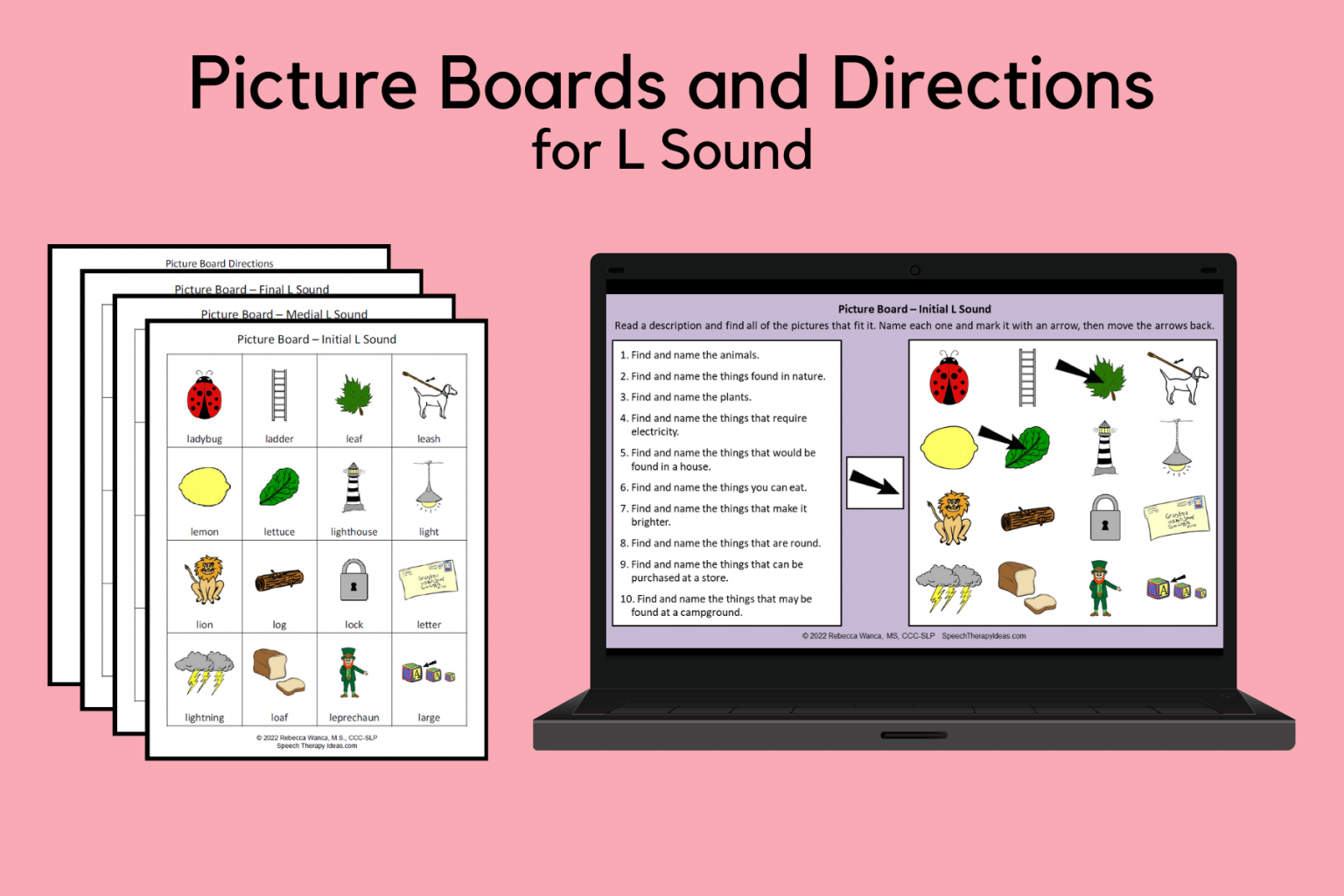 Picture Boards and Direction Following for L Sound | Speech Therapy Ideas