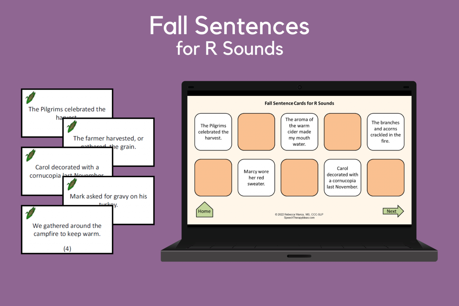 Fall Sentences for R Sounds | Speech Therapy Ideas
