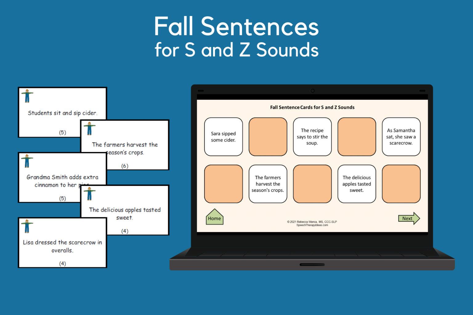 Fall Sentences for S and Z Sounds | Speech Therapy Ideas