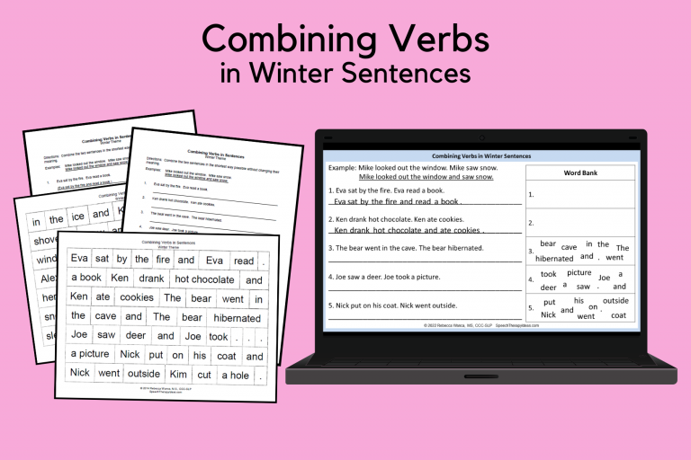 Combining Verbs in Winter Sentences | Speech Therapy Ideas