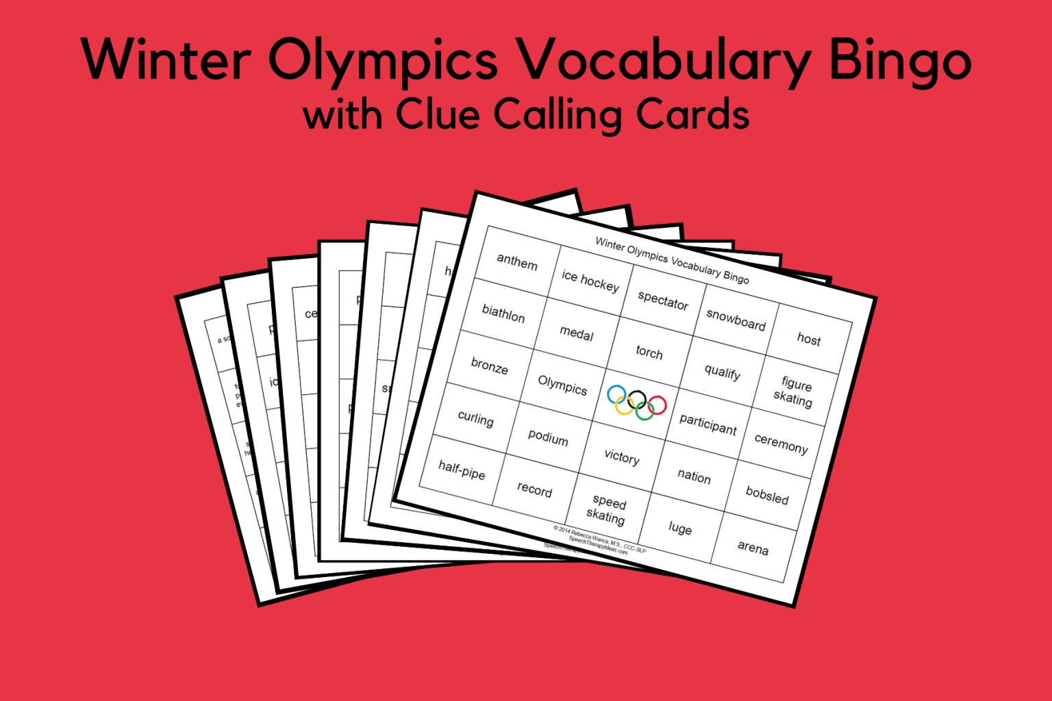 Winter Olympics Vocabulary Bingo | Speech Therapy Ideas