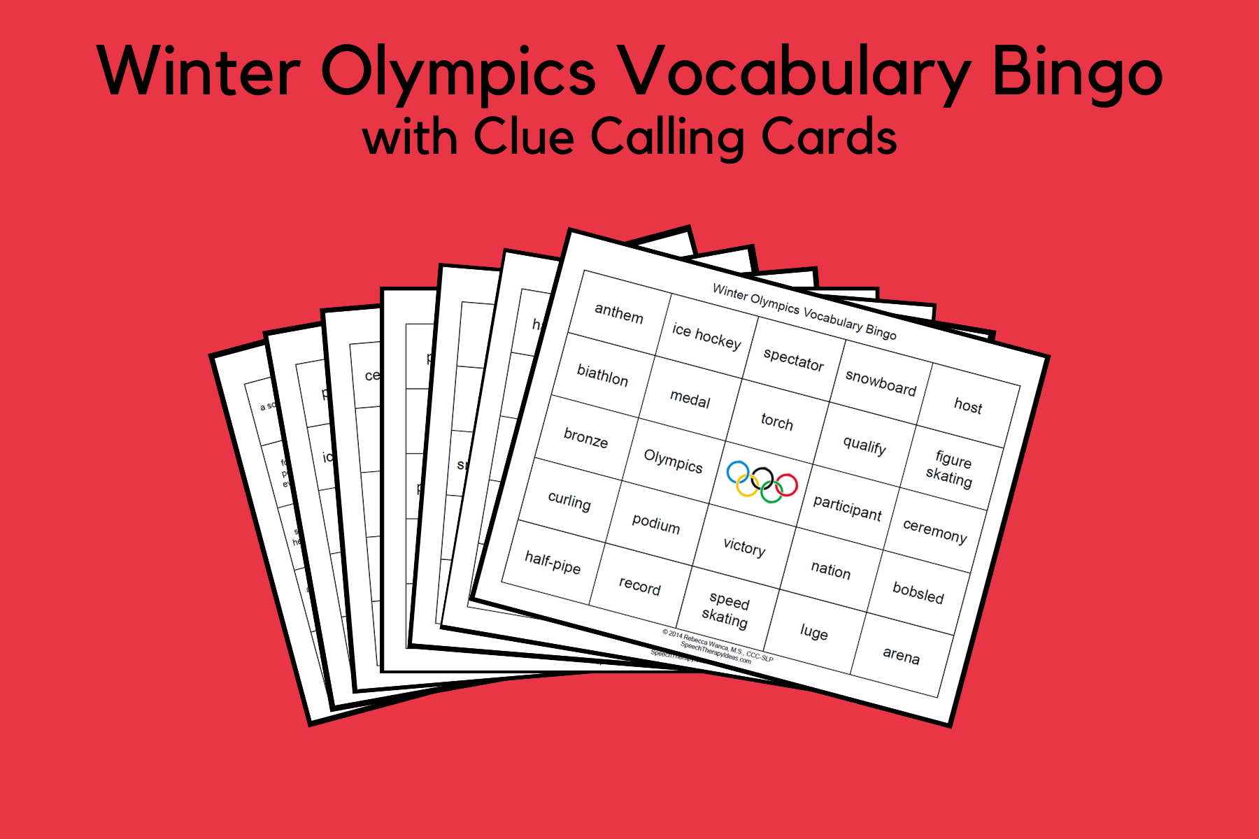 Winter Olympics Vocabulary Bingo | Speech Therapy Ideas