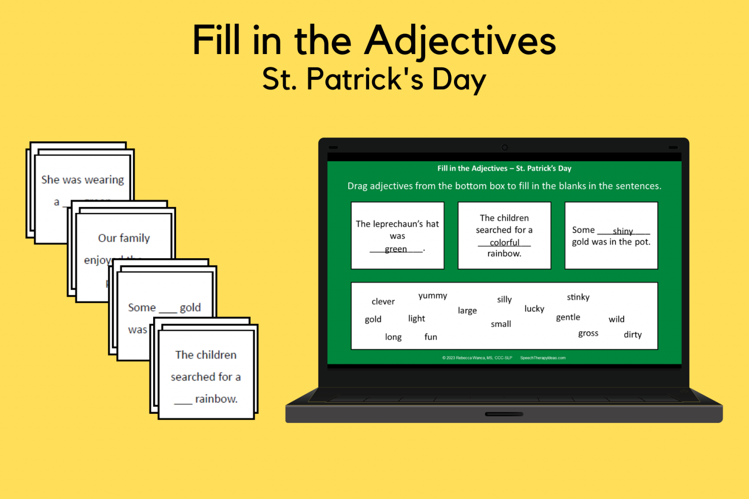 Fill In the Adjectives for St. Patrick’s Day | Speech Therapy Ideas