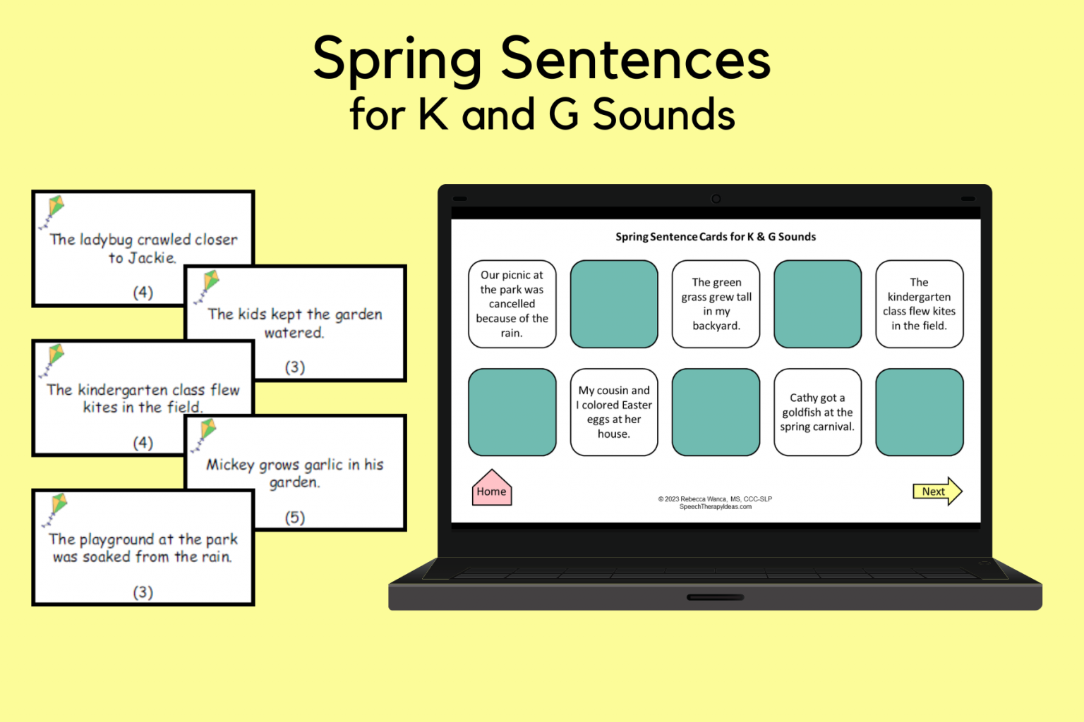 Spring Sentences for K and G Sounds | Speech Therapy Ideas
