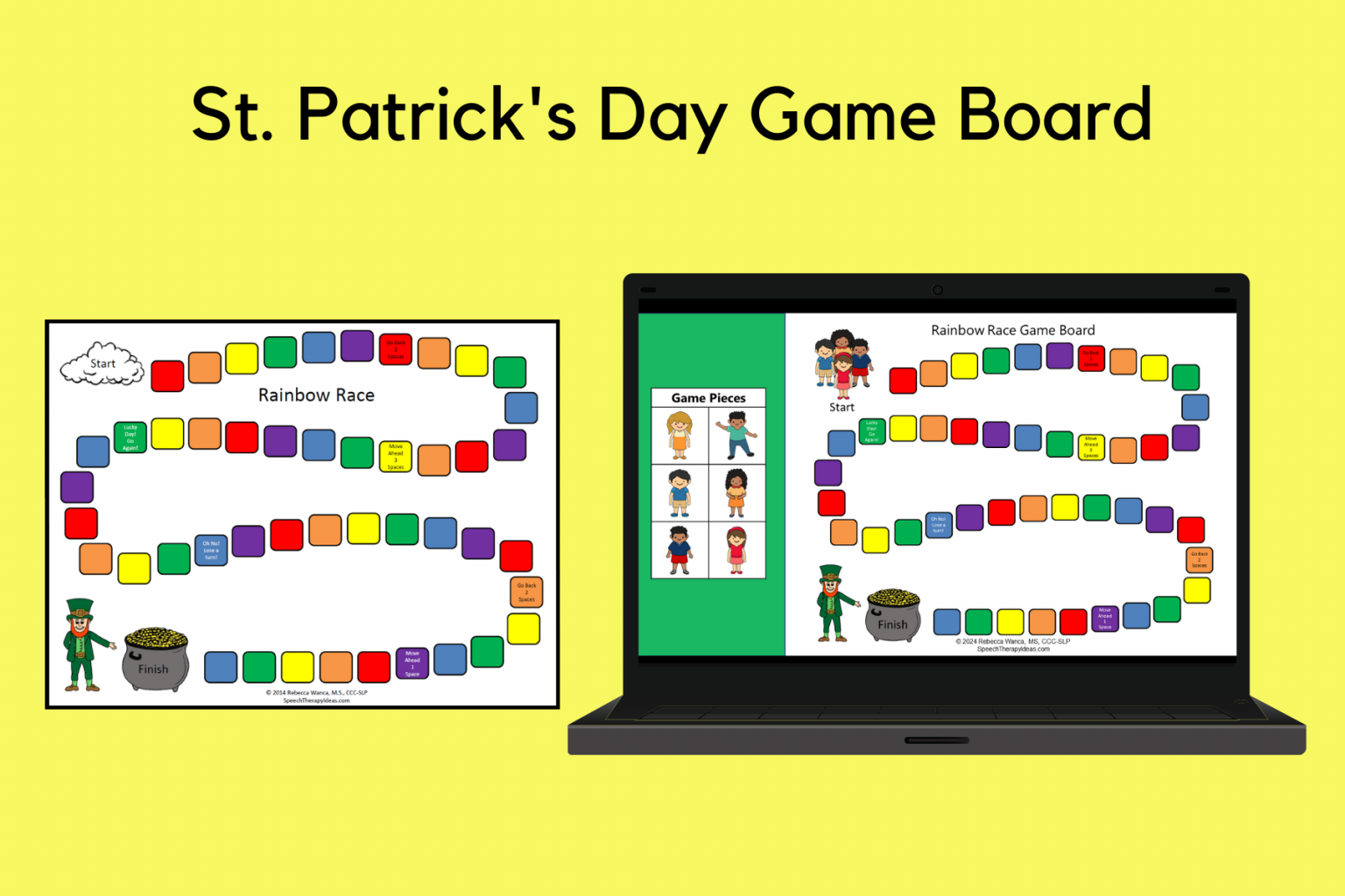 St. Patrick’s Day Rainbow Game Board | Speech Therapy Ideas