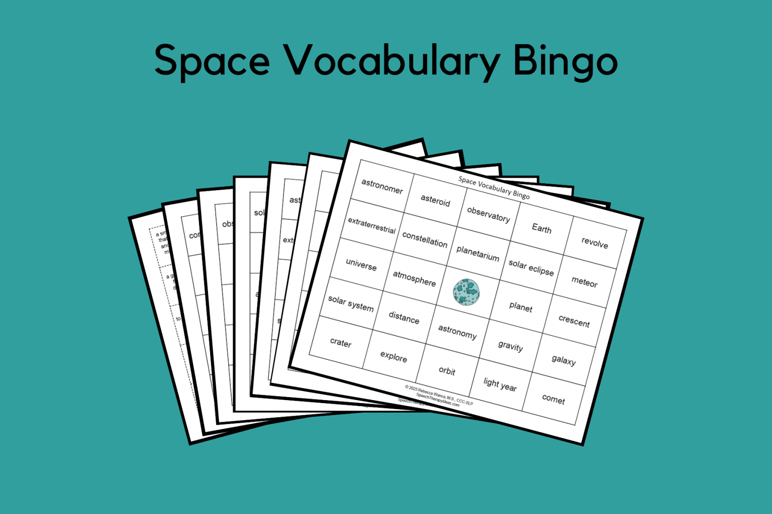 Space Themed Vocabulary Bingo | Speech Therapy Ideas