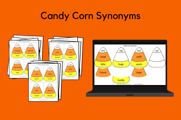 Candy Corn Synonyms | Speech Therapy Ideas