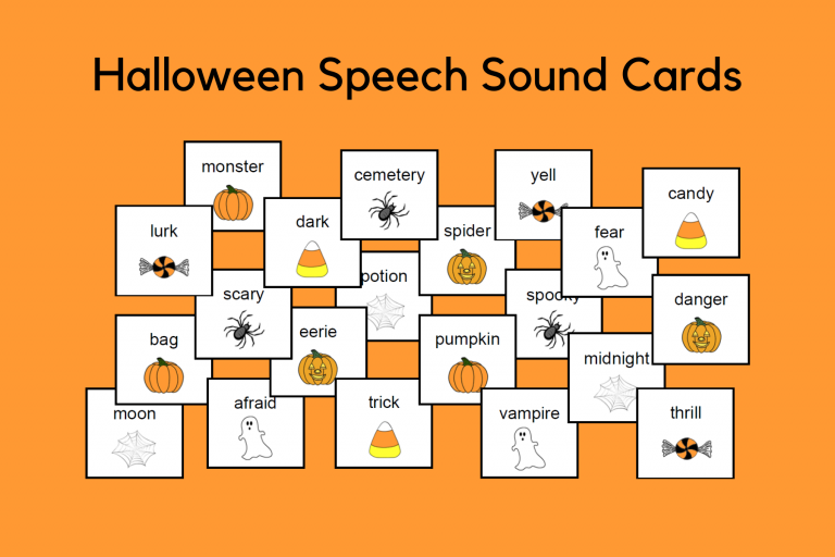 Halloween Speech Sound Cards | Speech Therapy Ideas