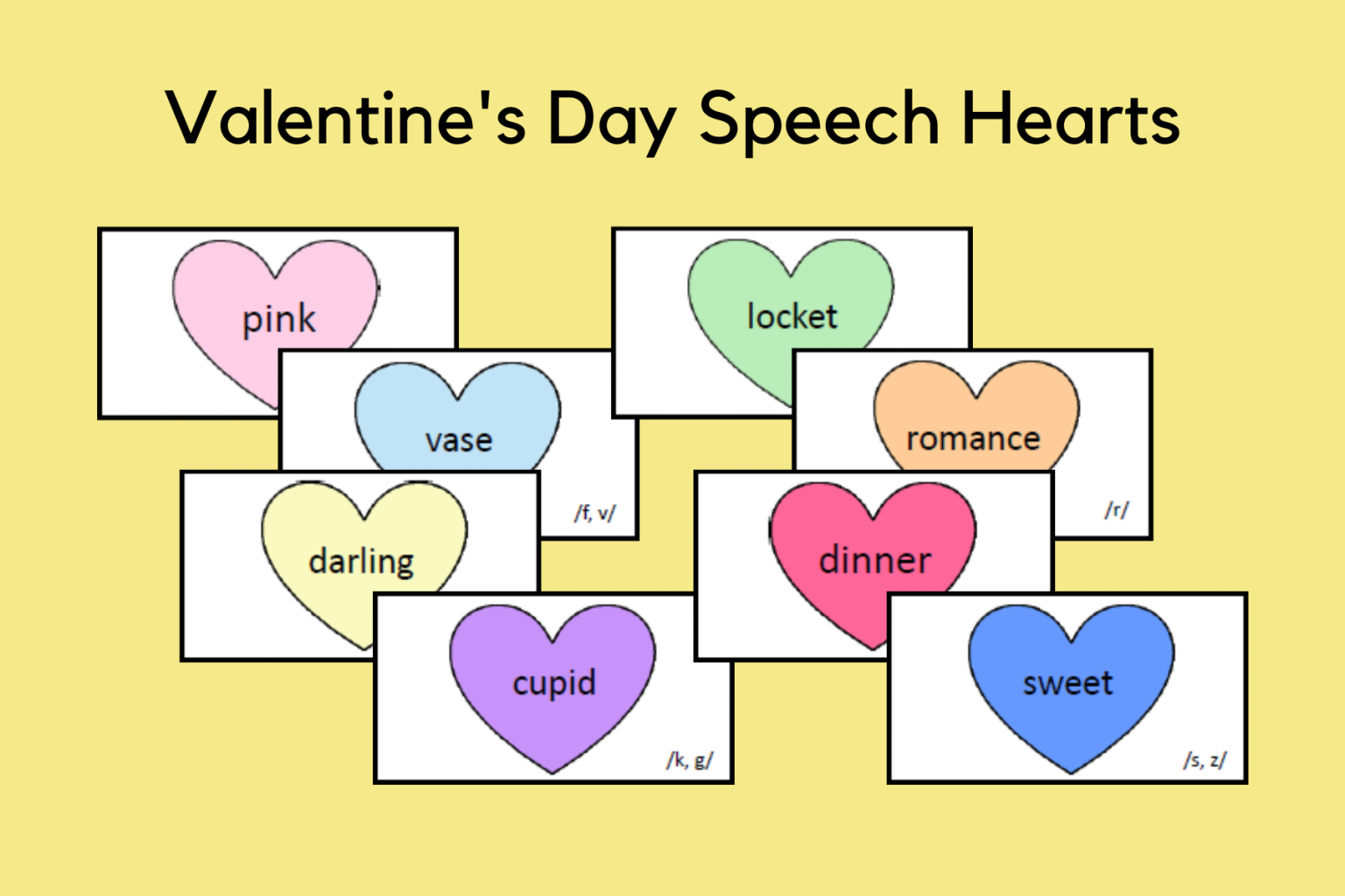 Valentine’s Day Speech Hearts | Speech Therapy Ideas