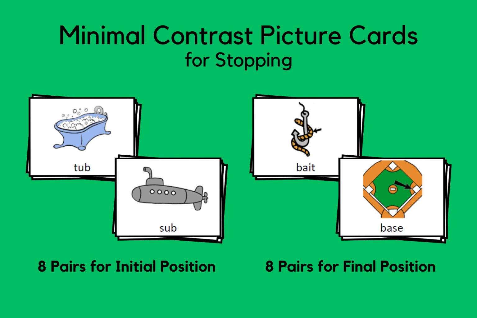Minimal Contrast Picture Cards for Stopping | Speech Therapy Ideas