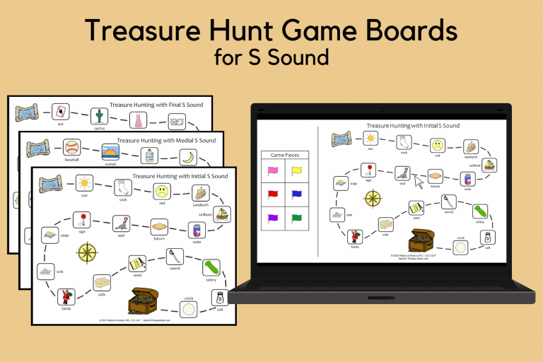 Treasure Hunt Game Boards for S Sound | Speech Therapy Ideas
