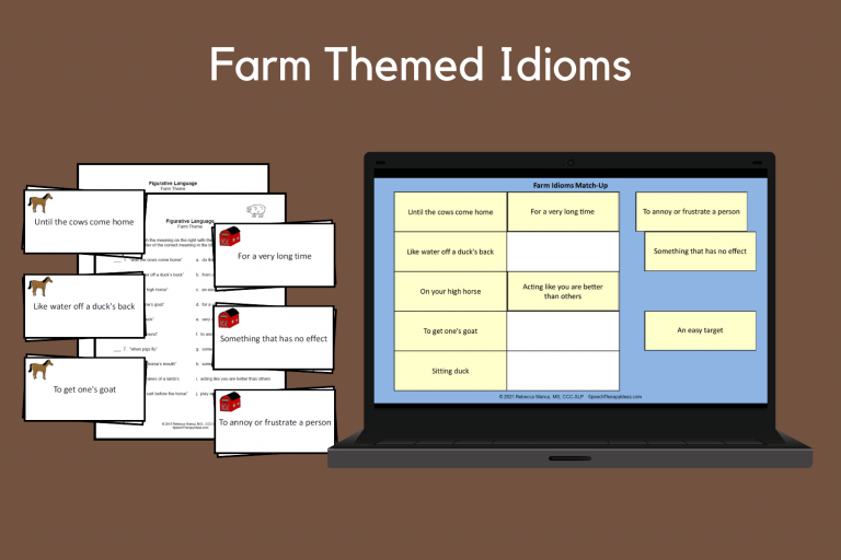 Farm Themed Idioms | Speech Therapy Ideas